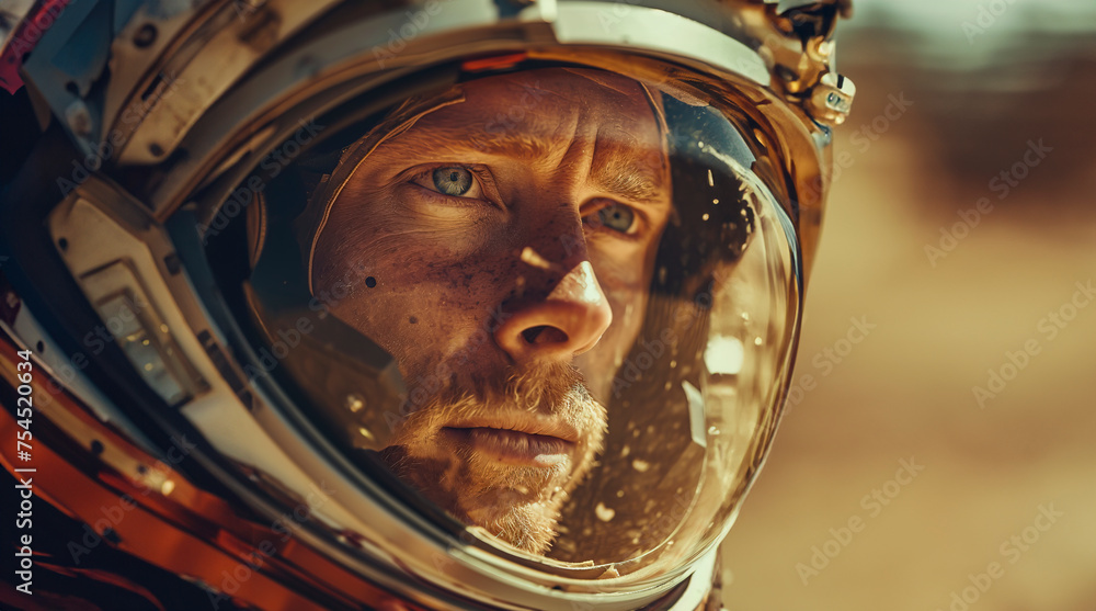 Exploring the Red Planet: Close-up Portrait of a Mars Astronaut's ...