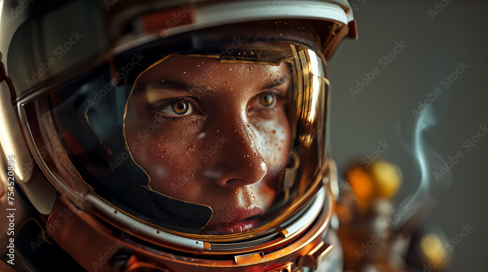 Exploring the Red Planet: Detailed Close-Up of Astronaut's Mars Helmet ...