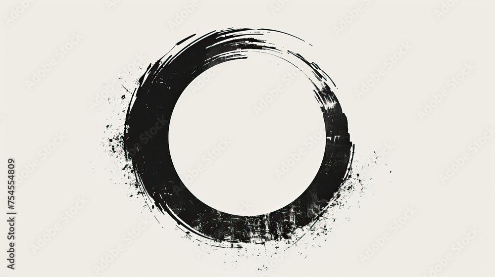 creative black bold line circle shape frames on white background card ...