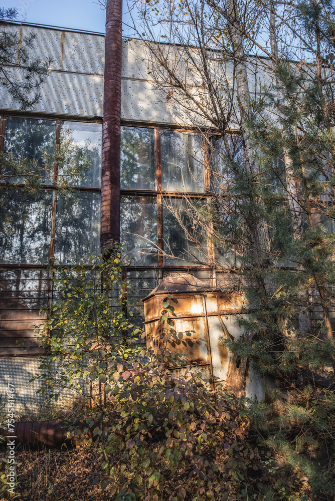 One of the buildings in Jupiter factory in Pripyat ghost city in ...