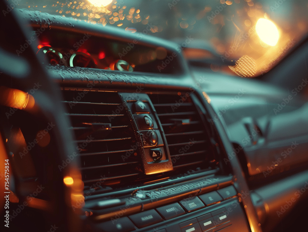 modern climate control system for a passenger car. convenient settings ...