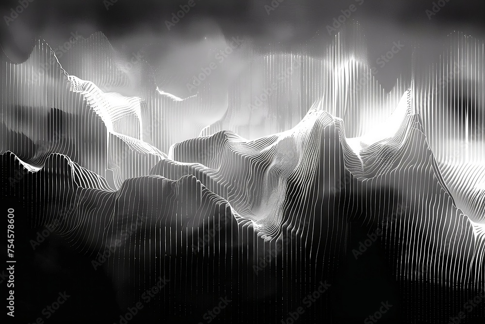 Data moshed fine line pattern black and white. Black & white minimal ...