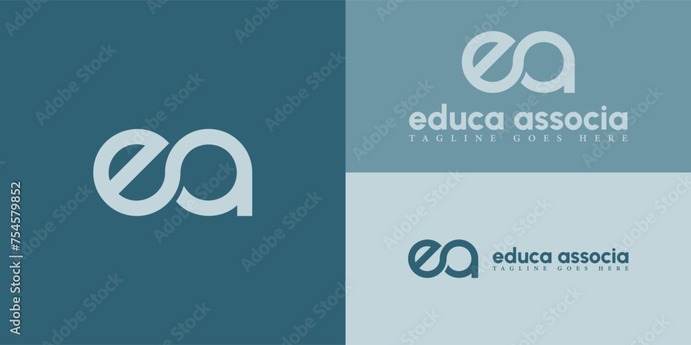 Abstract initial letter EA or AE logo in white color isolated in ...