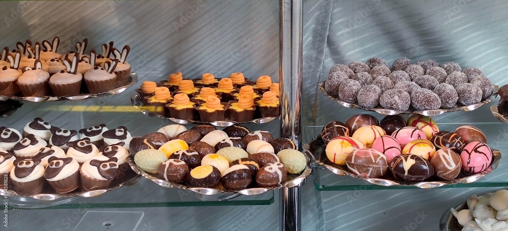 Different types of Easter chocolate, such as Easter eggs and other ...