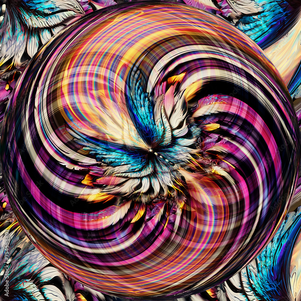 fantasy butterfly with feathery wings with spinning effect and the ...
