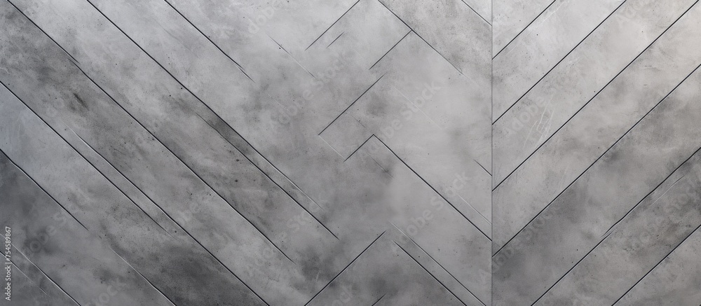 The image shows a gray and white tiled wall with a diagonal pattern ...