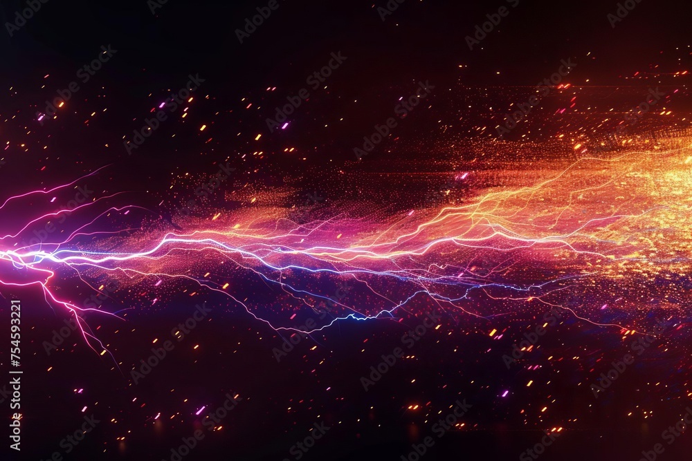Dynamic 3d illustration of a lightning bolt striking Showcasing power ...