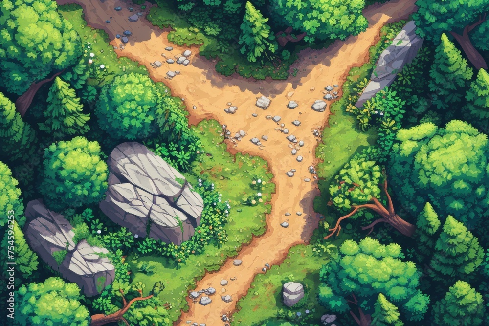 pixel map forest in the game. Pixelated forest for game map. pixelated ...