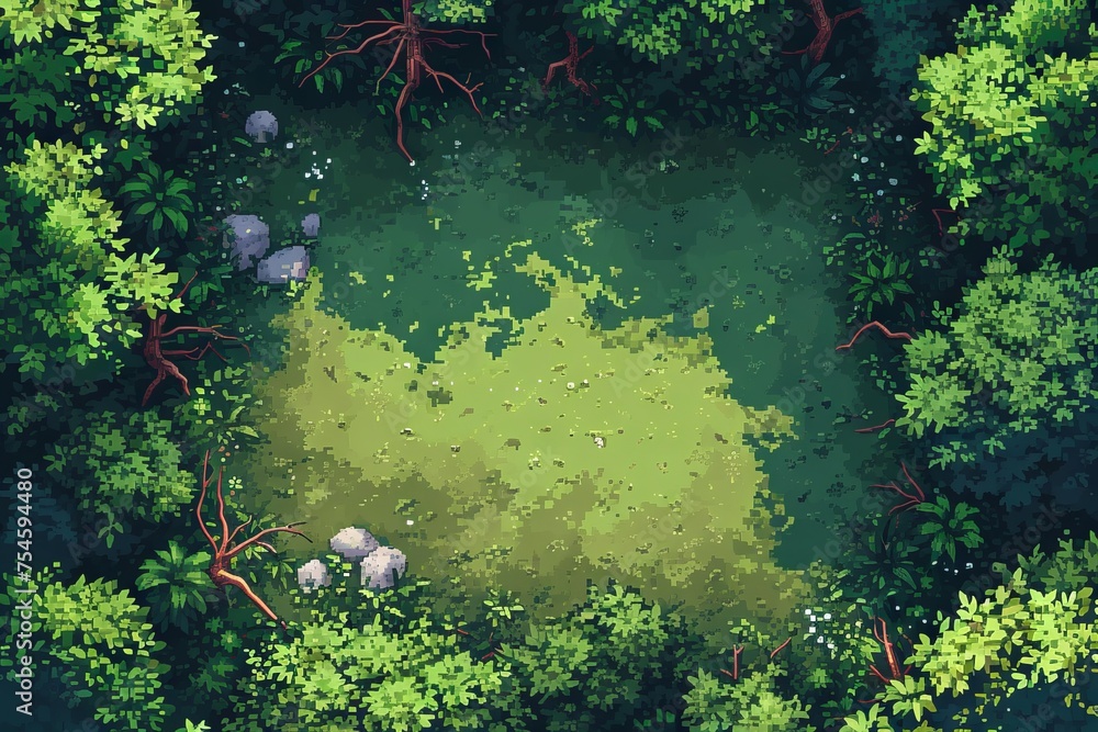 pixel map forest in the game. Pixelated forest for game map. pixelated ...
