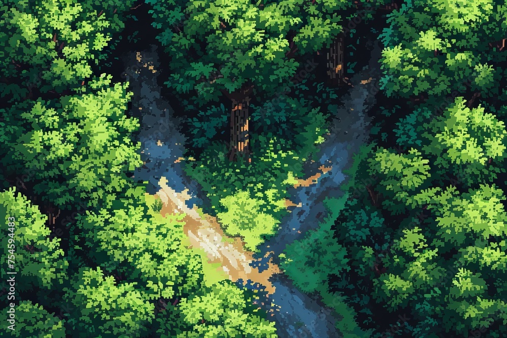 pixel map forest in the game. Pixelated forest for game map. pixelated ...