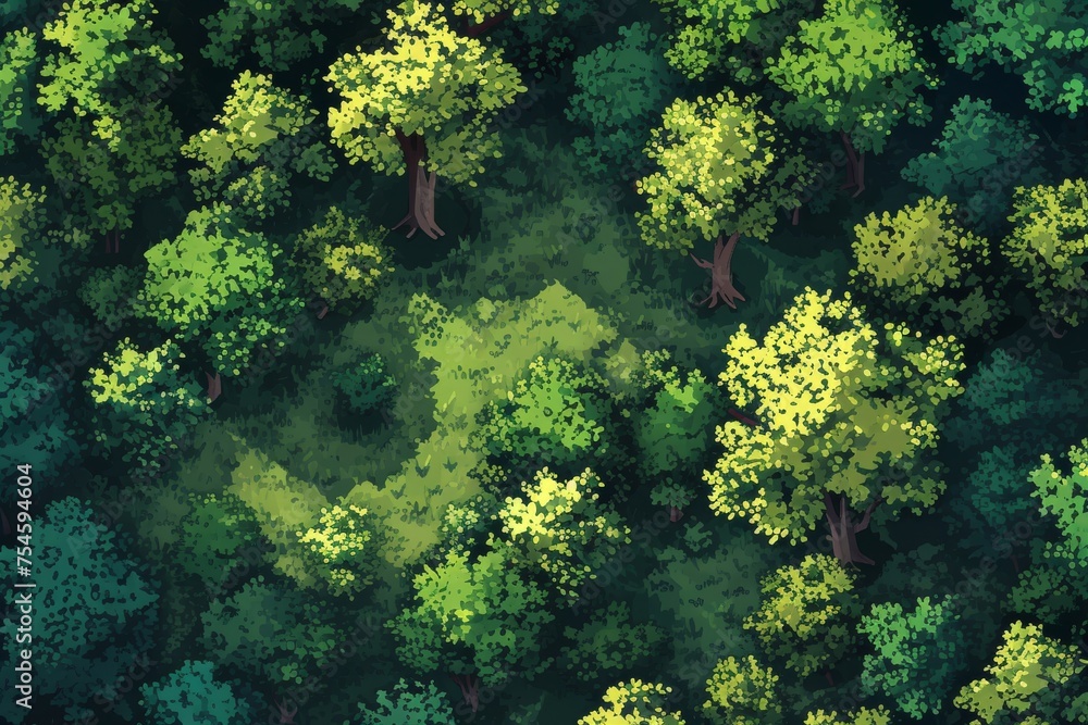 pixel map forest in the game. Pixelated forest for game map. pixelated ...