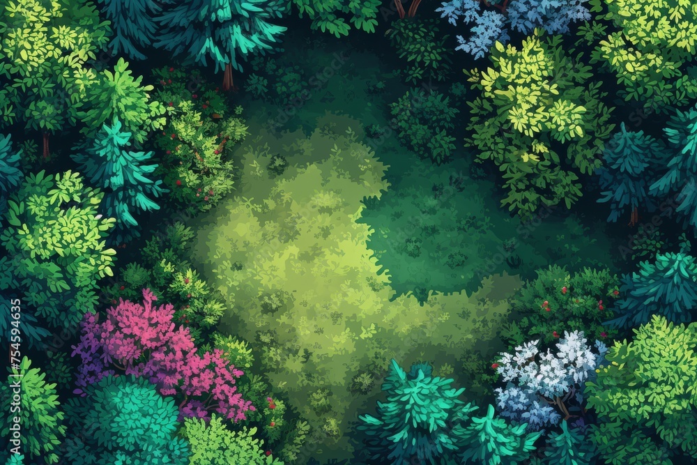 pixel map forest in the game. Pixelated forest for game map. pixelated ...