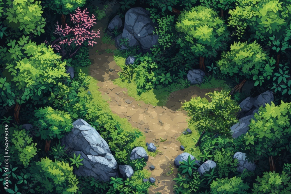 pixel map forest in the game. Pixelated forest for game map. pixelated ...