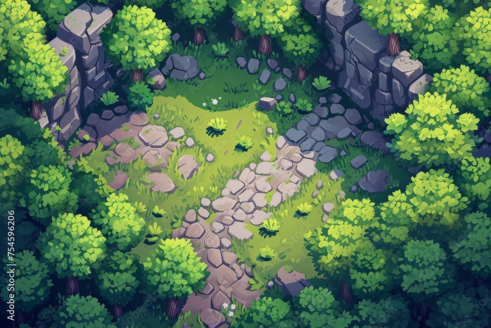 pixel map forest in the game. Pixelated forest for game map. pixelated ...