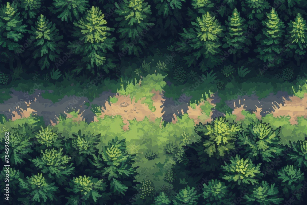 pixel map forest in the game. Pixelated forest for game map. pixelated ...