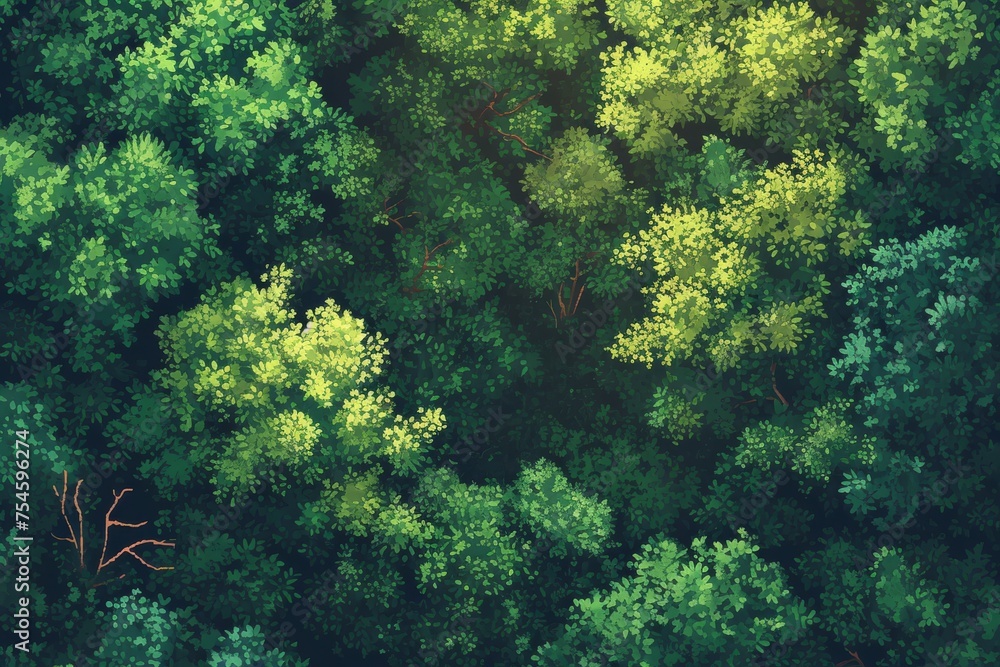 pixel map forest in the game. Pixelated forest for game map. pixelated ...