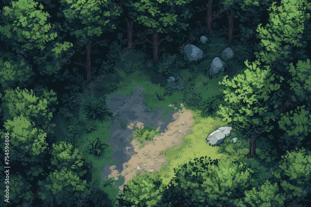 pixel map forest in the game. Pixelated forest for game map. pixelated ...