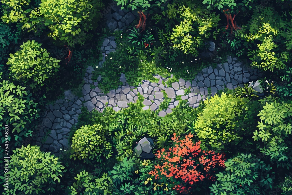 pixel map forest in the game. Pixelated forest for game map. pixelated ...