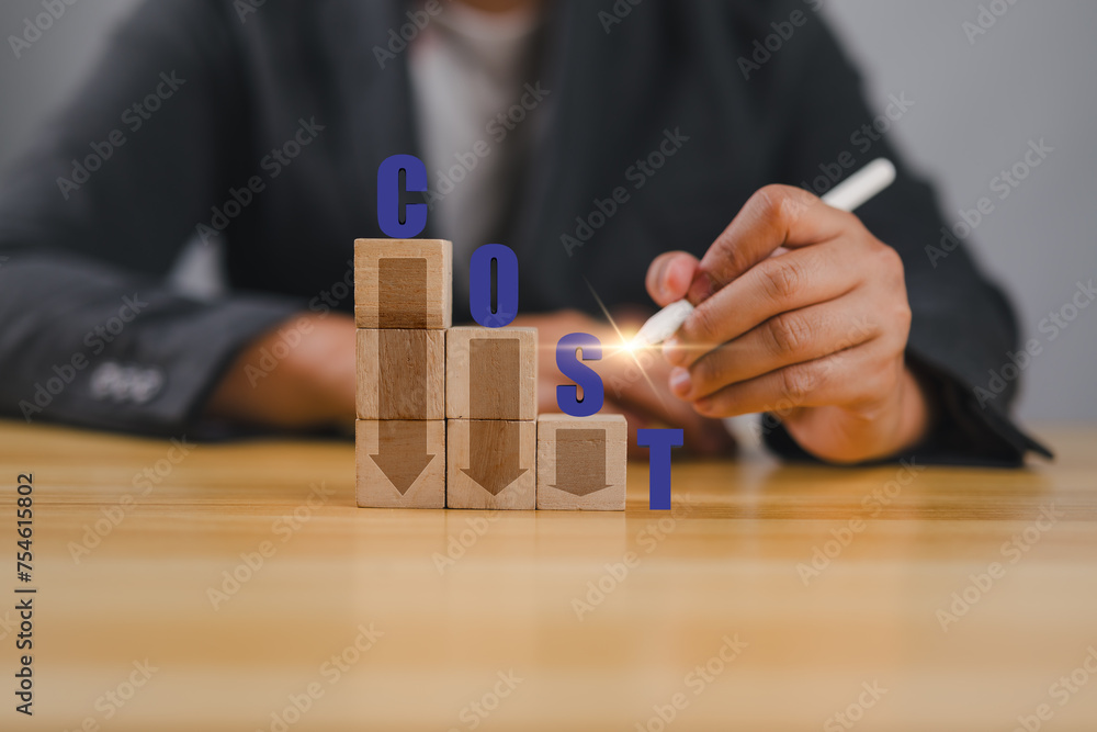 Lean optimize manufacturing and Cost reduction management concept ...