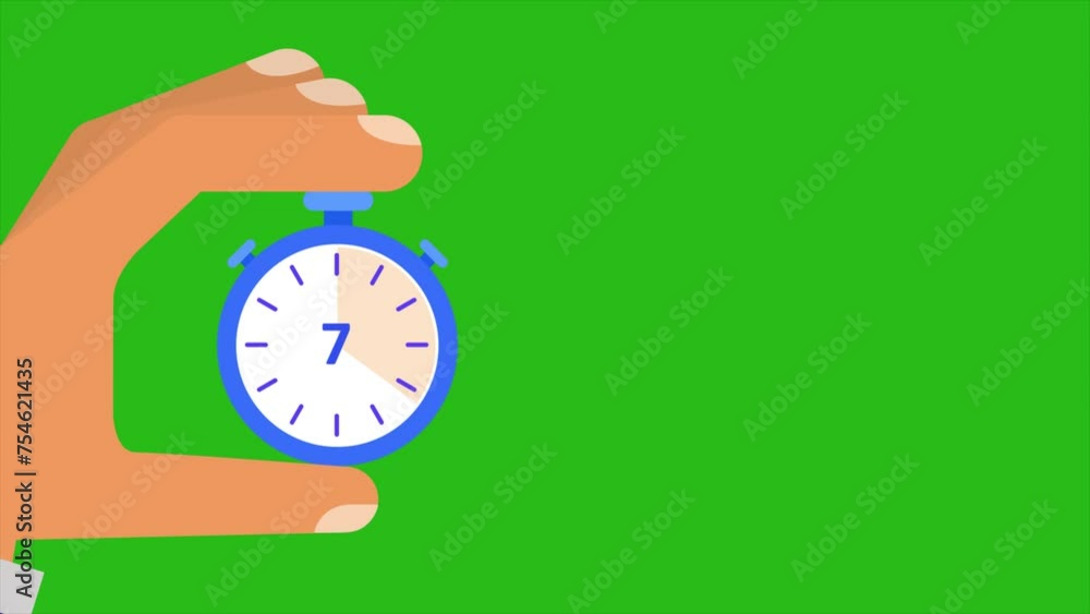 10 second stopwatch countdown timer animation on green screen background, 4k footage, 10 seconds ...