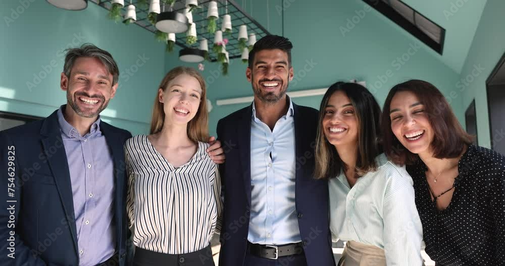 Five motivated and enthusiastic multiethnic young and middle-aged ...