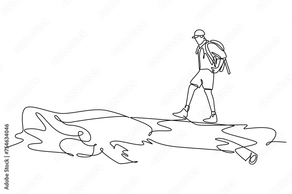 temp - new Continuous one line drawing of the traveler passes a large ...
