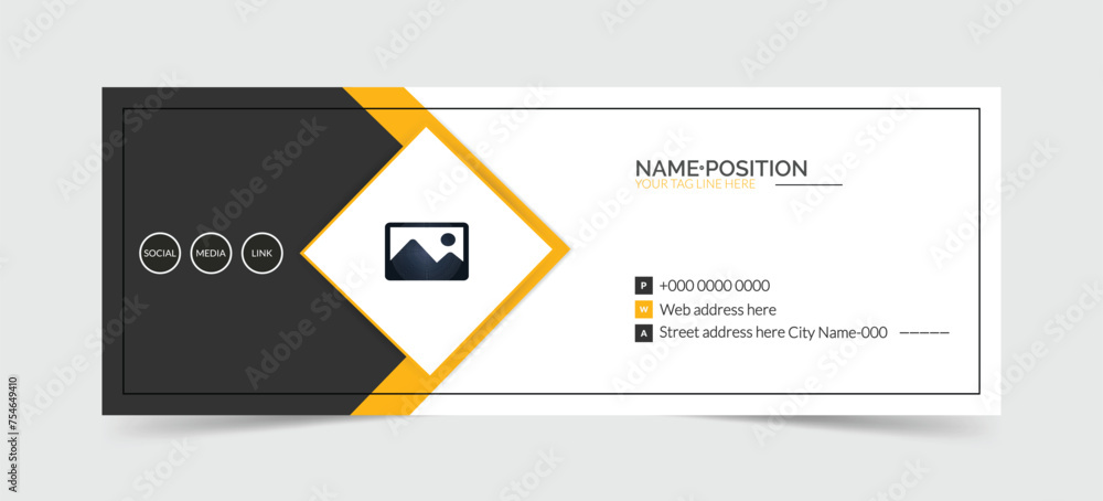 Email signature template design. Corporate mail, business email ...