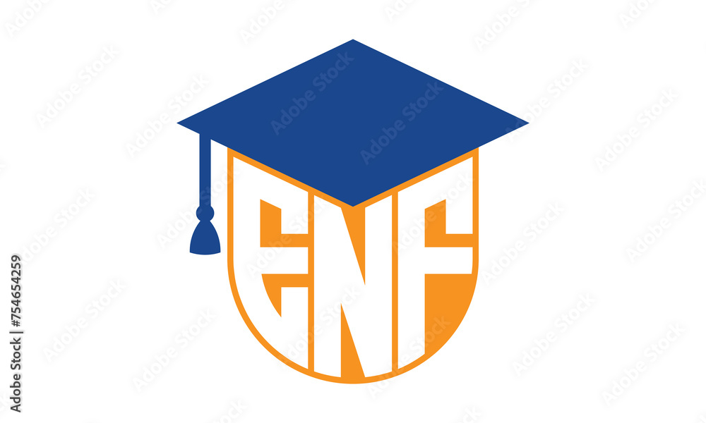 ENF initial letter academic logo design vector template. school college ...