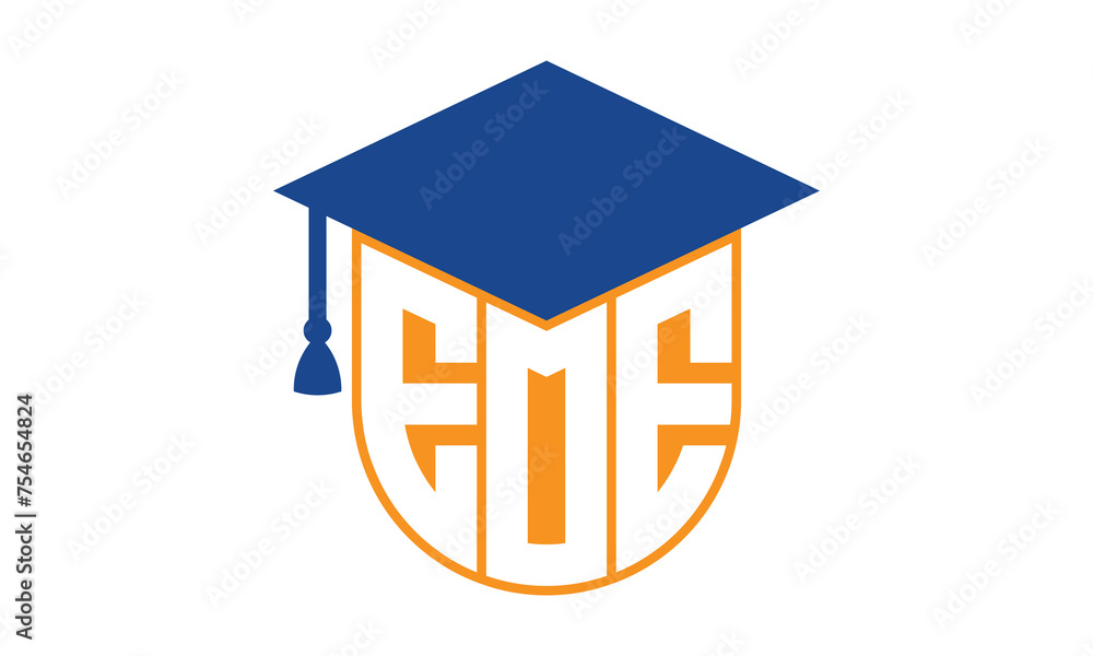 EOE initial letter academic logo design vector template. school college ...