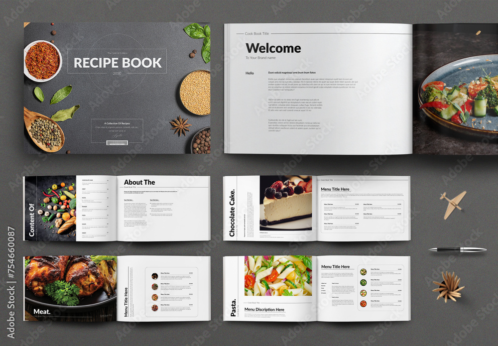 Cook Book Brochure Template Design Stock Template | Adobe Stock