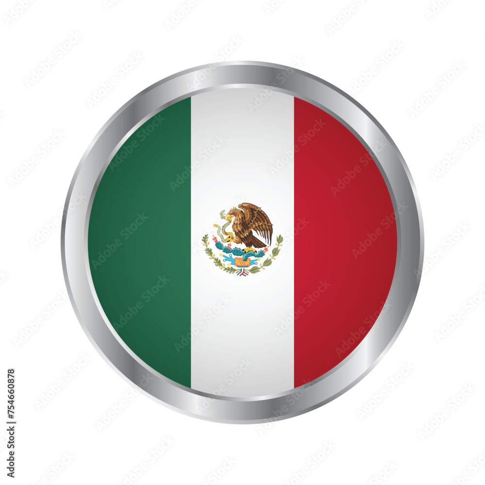 Mexico Round Flag Shield Badge Emblem Patch Sticker Label Pin ...