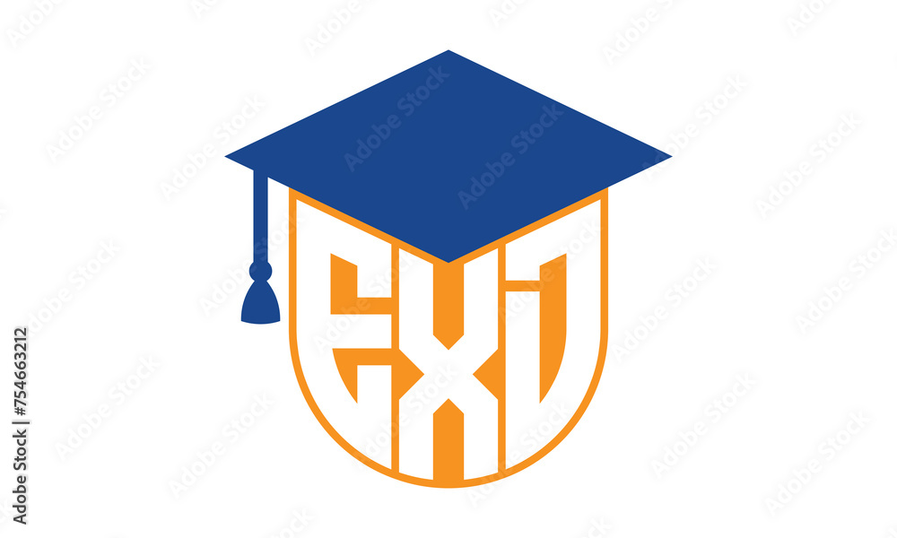 EXD initial letter academic logo design vector template. school college ...