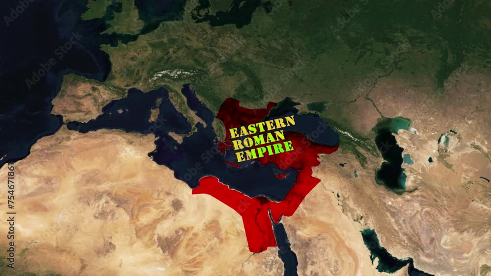 Map of the Eastern Roman around 400 AD. Eastern Roman map. Stock ビデオ ...