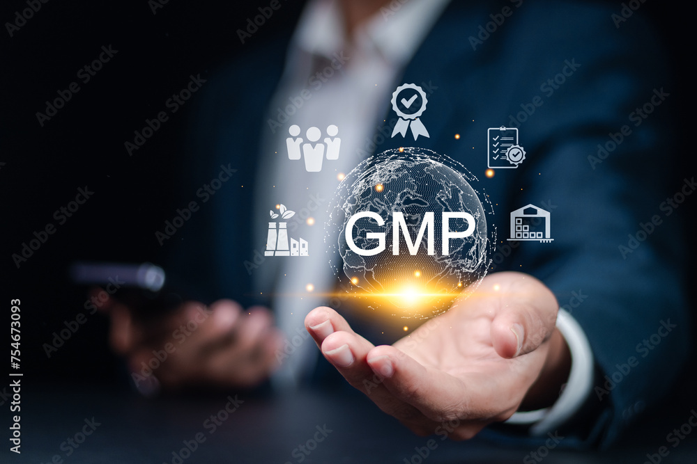 GMP certified concept. Good manufacturing practice certification ...