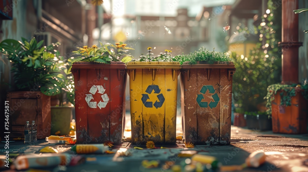 Reduce, Reuse, Recycle, Create visuals that promote waste reduction and ...