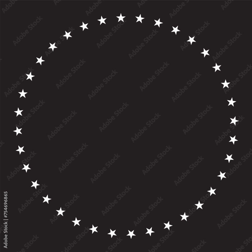 Star circle. Round frames with stars for badge, emblem and seal ...