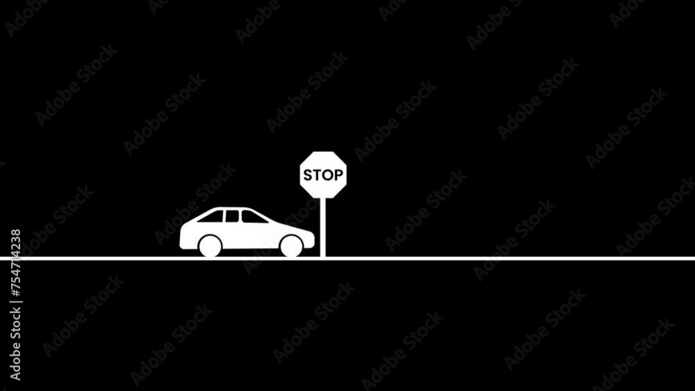 Traffic signal stop sign animation. Stop road sign simple design ...