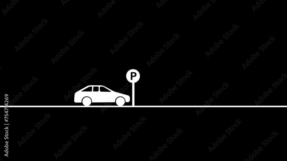 Traffic signal parking sign animation. parking road sign simple design ...