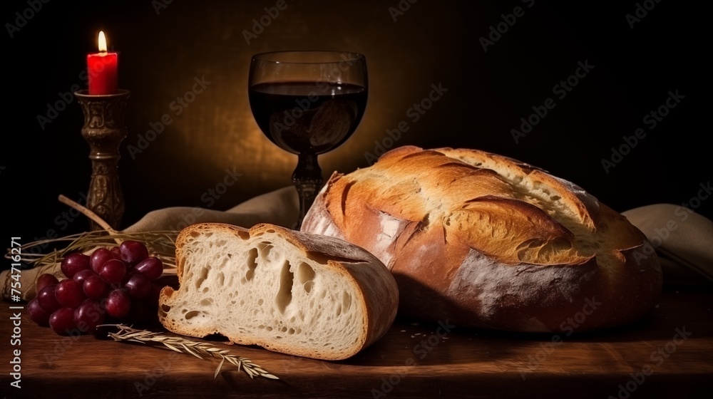 Bread and wine hold religious significance, representing the body of ...