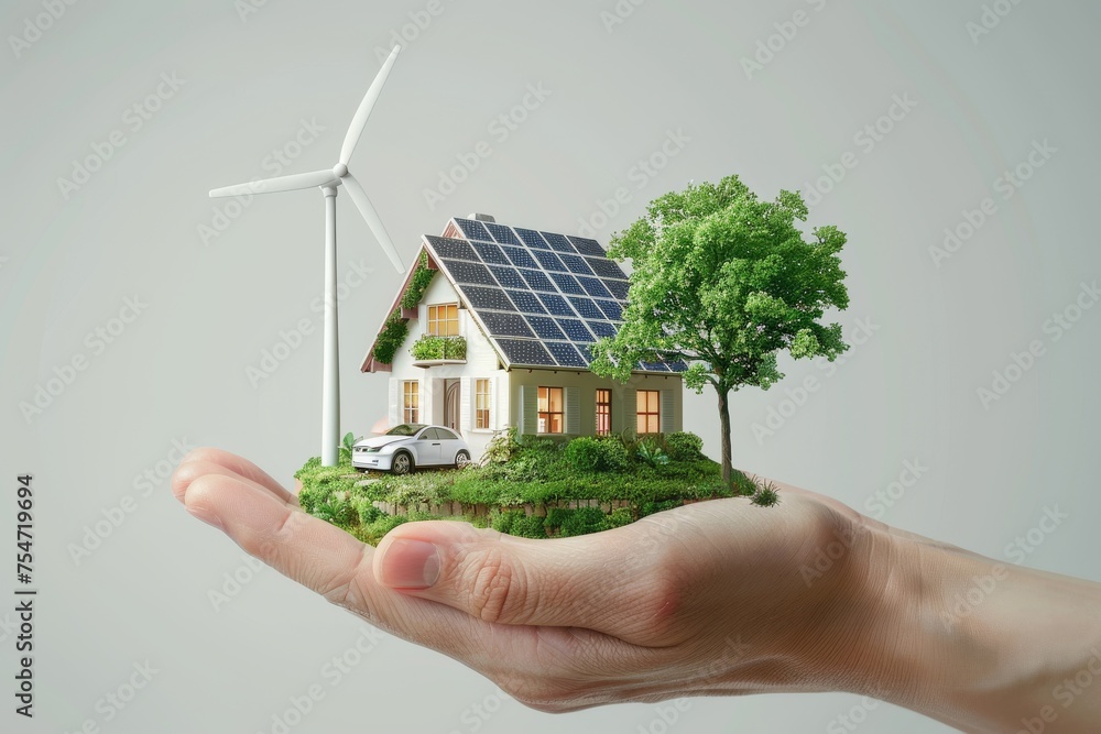 Smart Home Floor to ceiling windows EV Wallbox & Vertical city ...