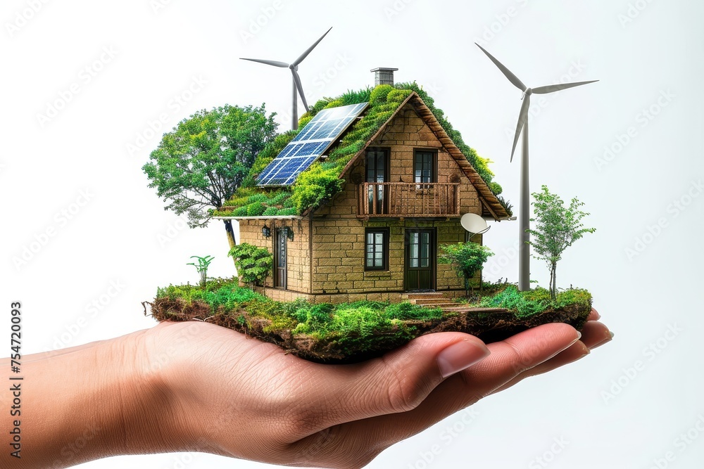 Smart Home Driveway EV Wallbox & Smart infrastructure. Renewable Green ...