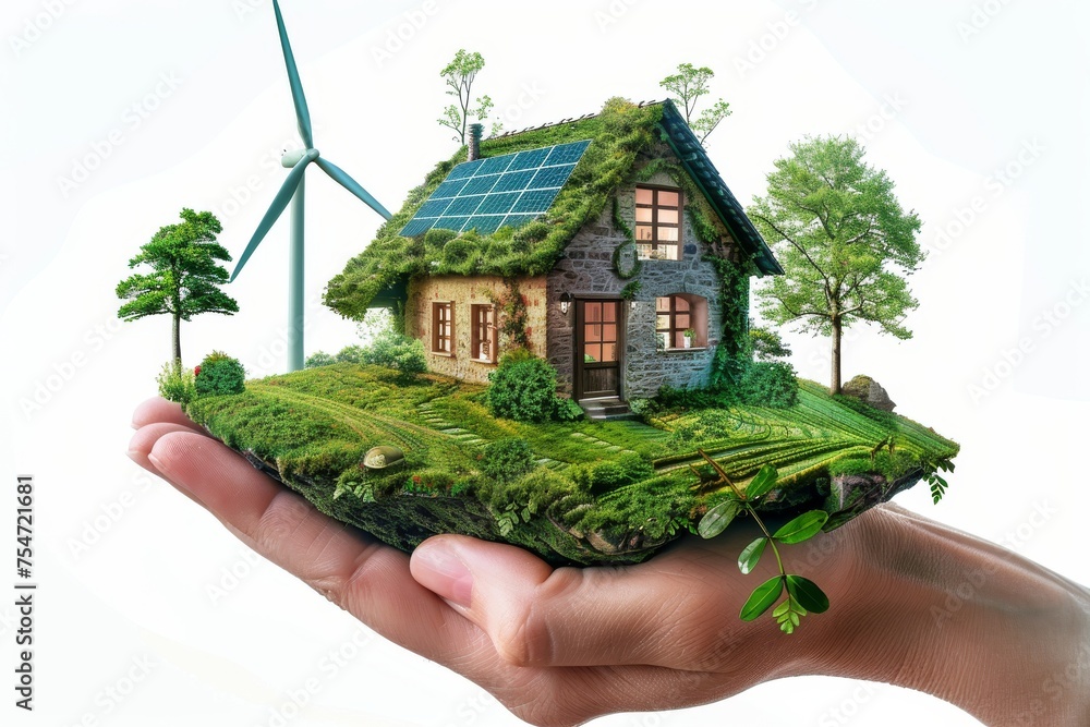 Smart Home Green technology innovation EV Electric Car Wallbox & Pantry. Renewable Green Energy ...