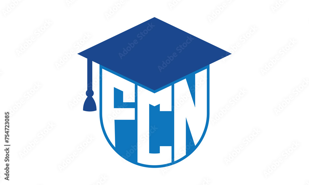 FCN initial letter academic logo design vector template. school college ...