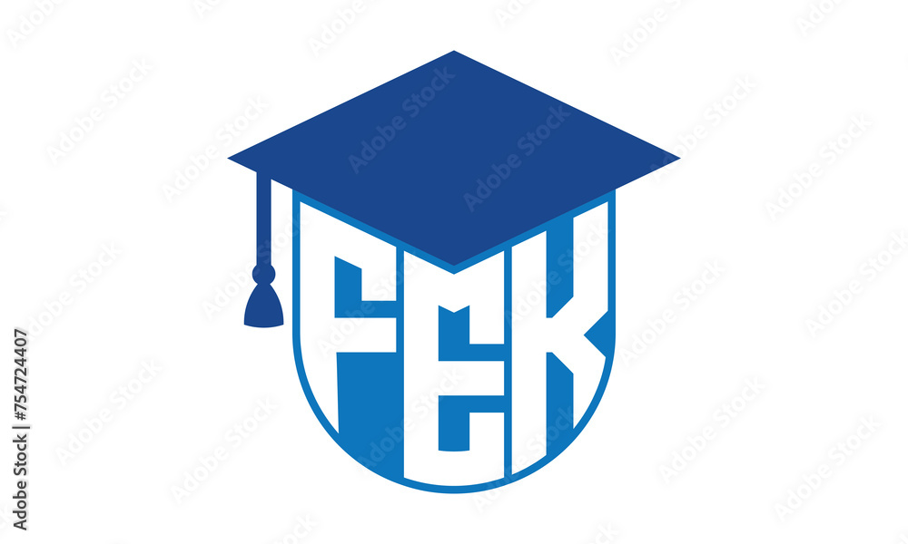 FEK initial letter academic logo design vector template. school college ...