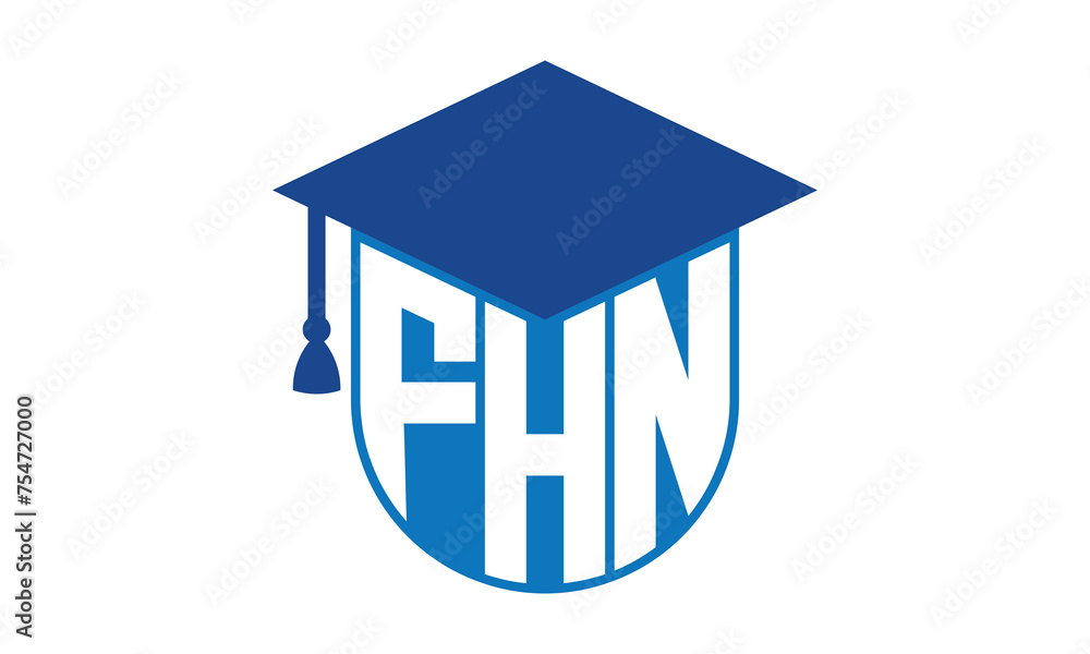 FHN initial letter academic logo design vector template. school college ...