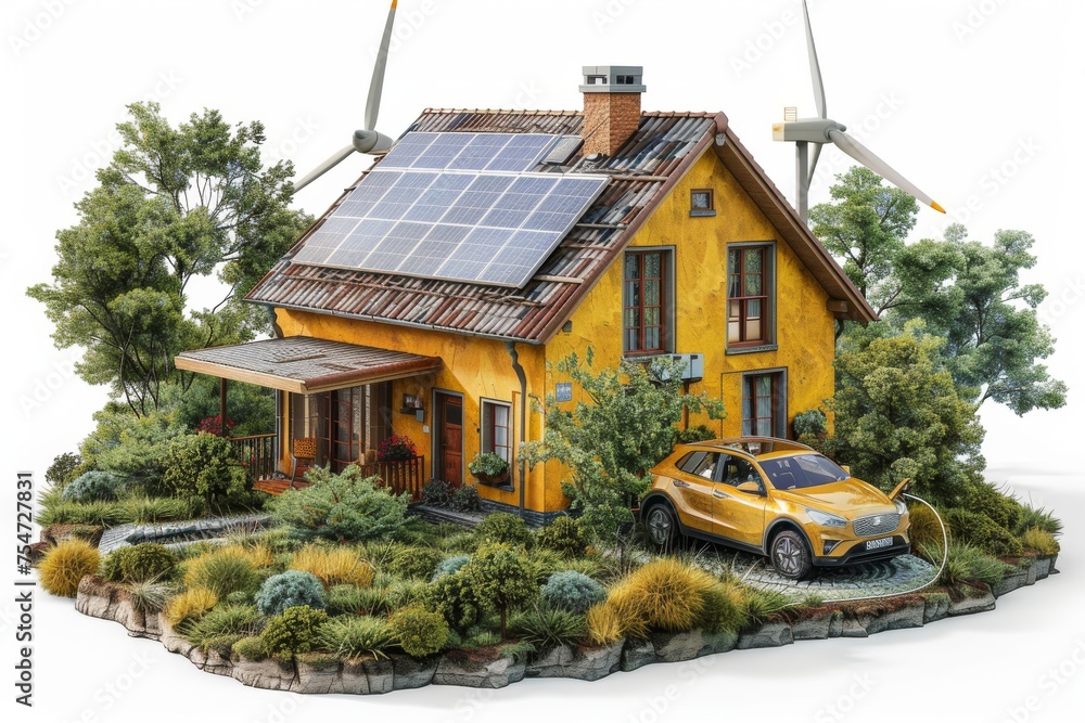 Smart Home Walls EV Electric Car Wallbox & Relocation. Renewable Green ...