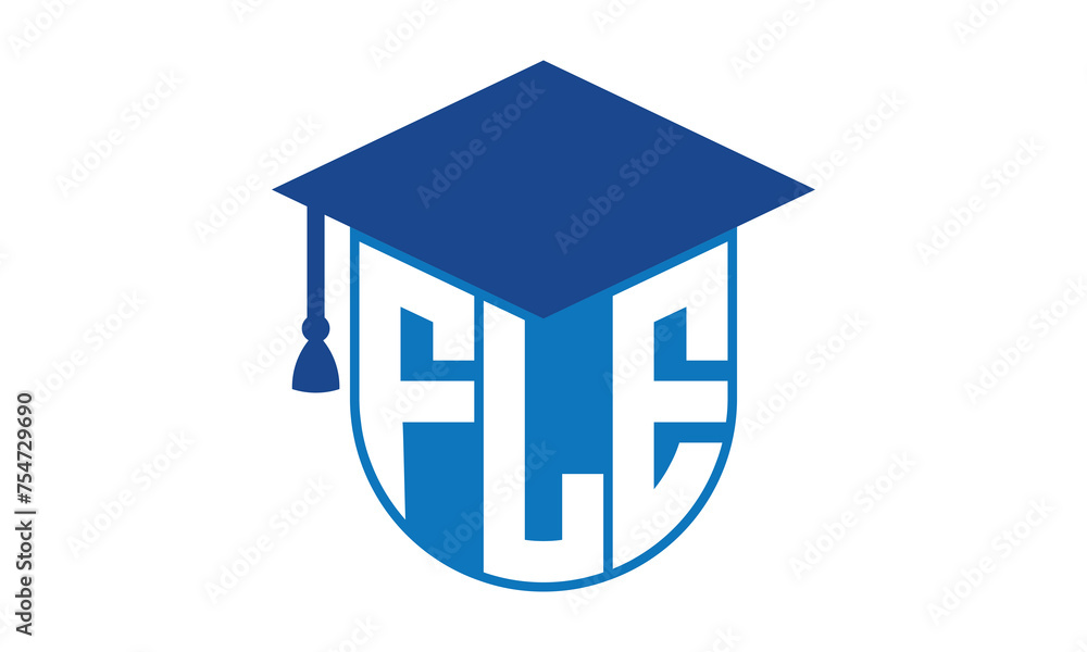 FLE initial letter academic logo design vector template. school college ...