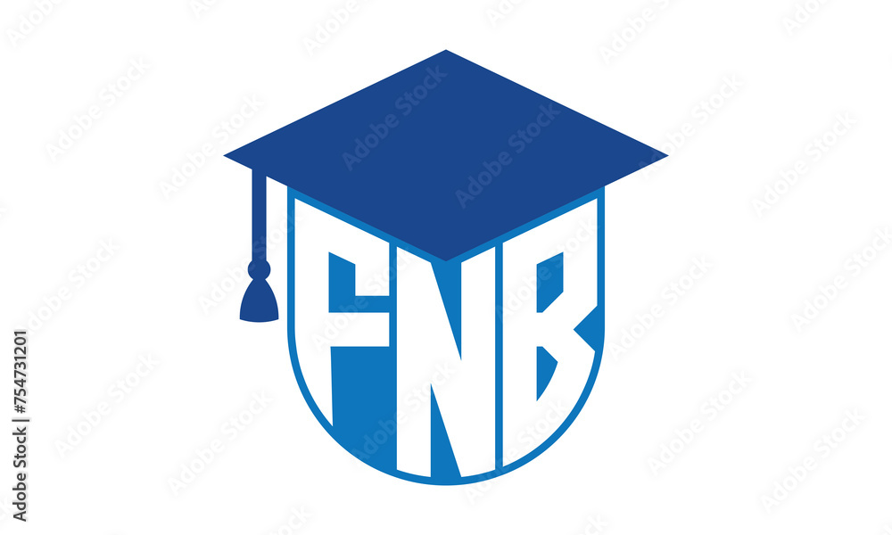 FNB initial letter academic logo design vector template. school college ...