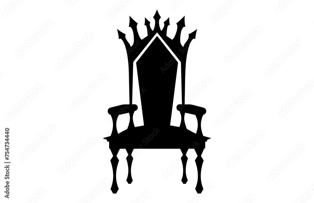 King Throne Silhouette Royal Throne Chair Vector Armchair With Crown