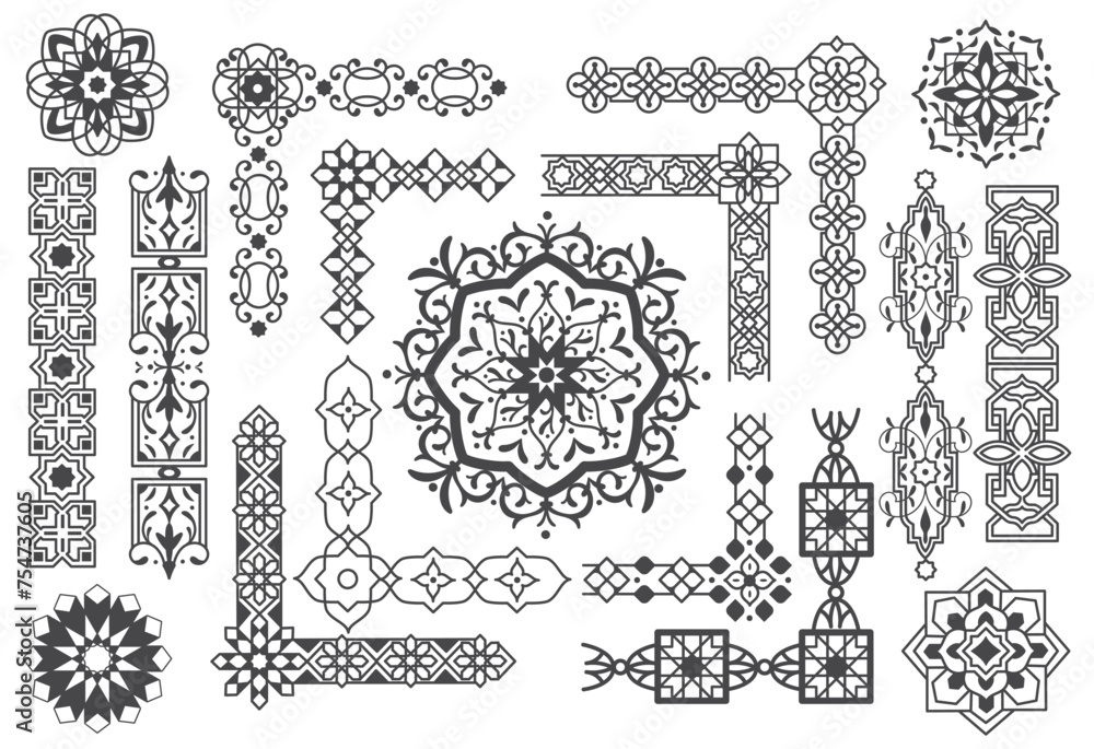 Islamic border and pattern design element vector illustration Stock ...